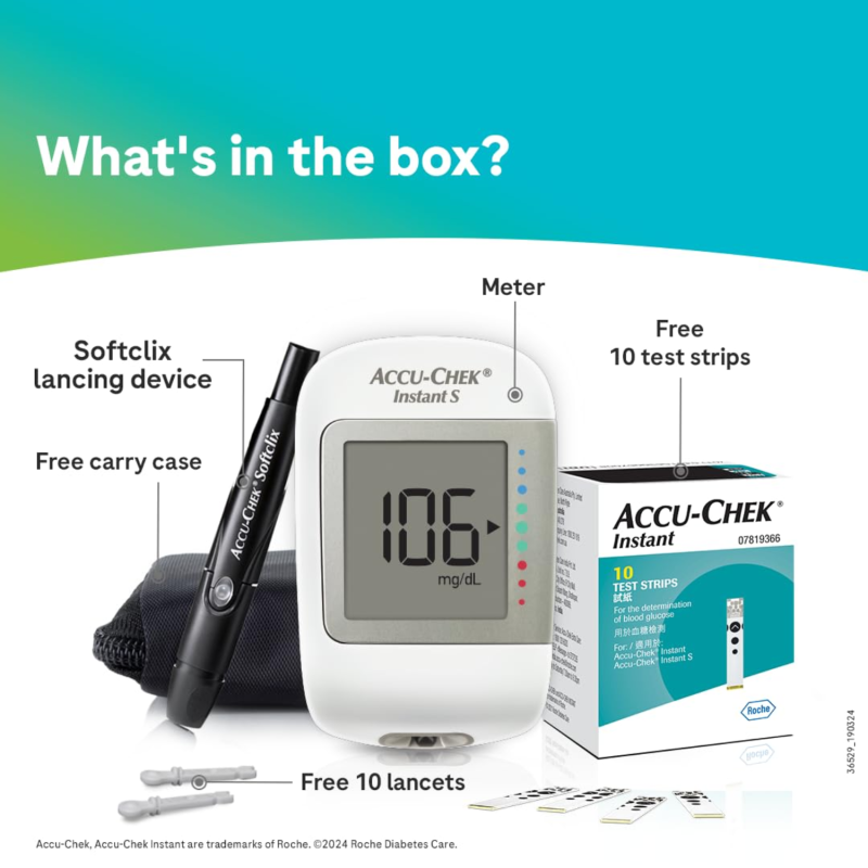 Accu-Chek Instant S Glucometer with Test Strips